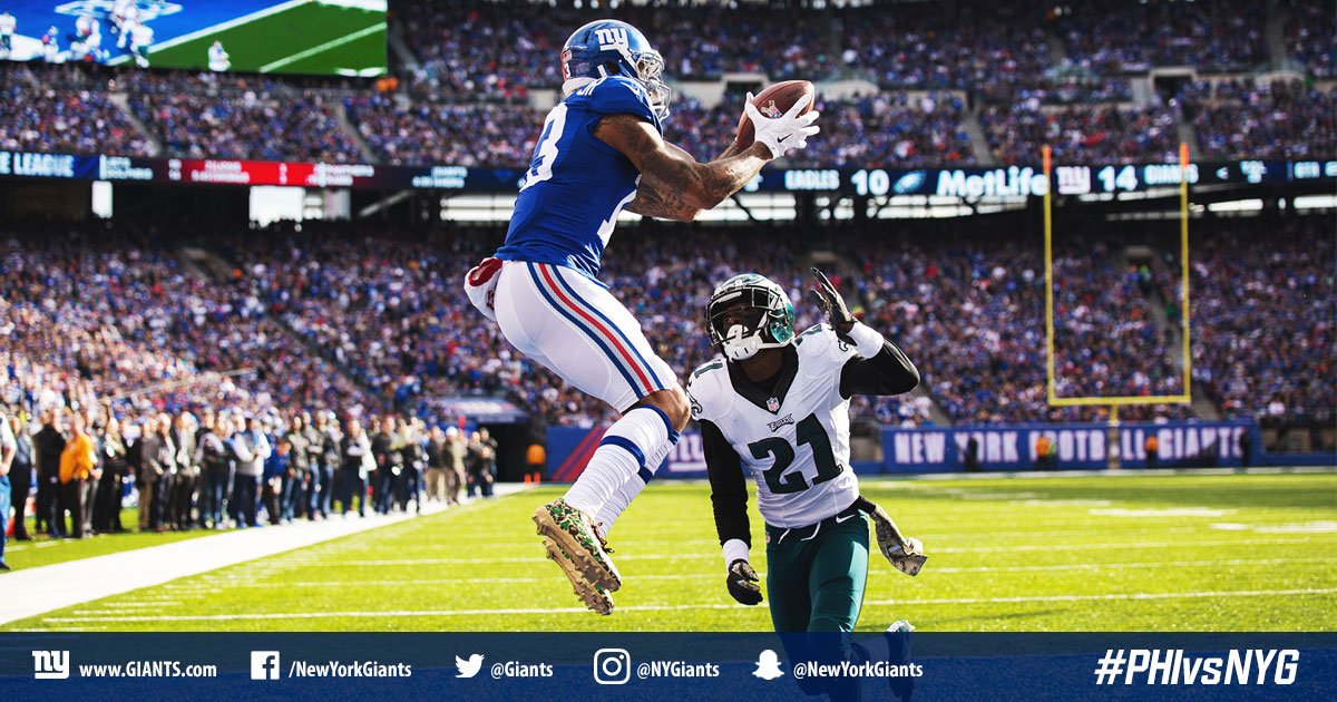HIGHLIGHT: @OBJ_3 with his second touchdown of the game from a yard out ...