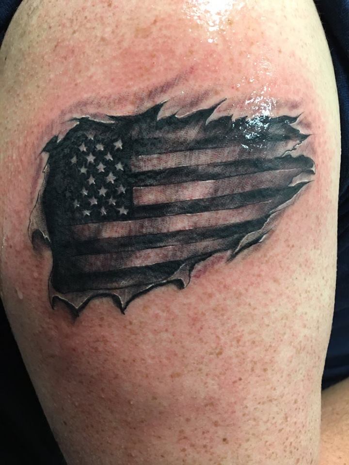 Small American Flag Tattoos