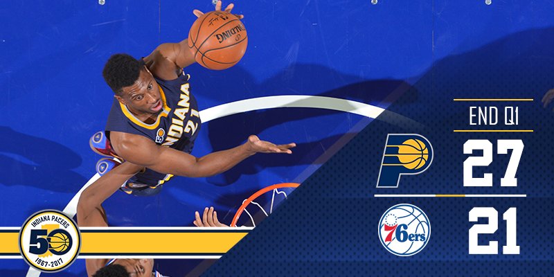 NBA on Twitter: "RT @Pacers: End of the 1st quarter: #Pacers 27, Sixers 21 Al Jefferson 8p/1a ...