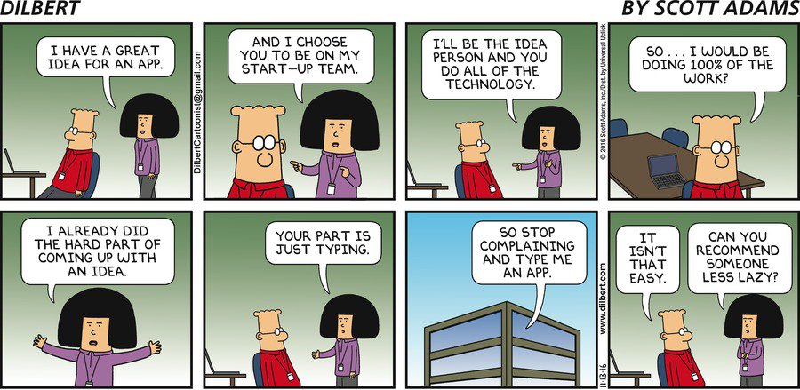 Today's dilbert cartoon deserves a top spot in the slides of my mba ...