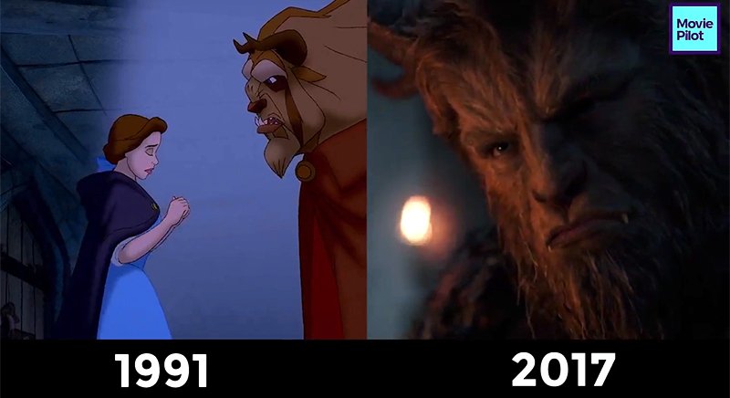 : A side-by-side shot comparison of Beauty and the Beast reveals stri...