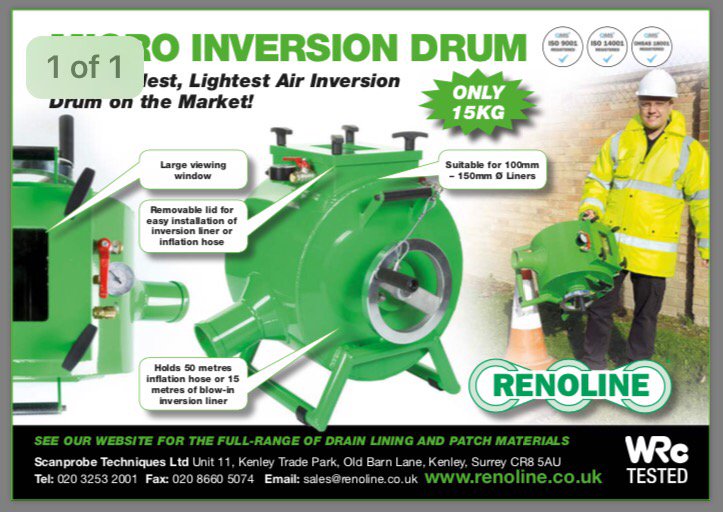 Scanprobe Ltd on Twitter: "New micro drain lining drum #drainliner #renoline…