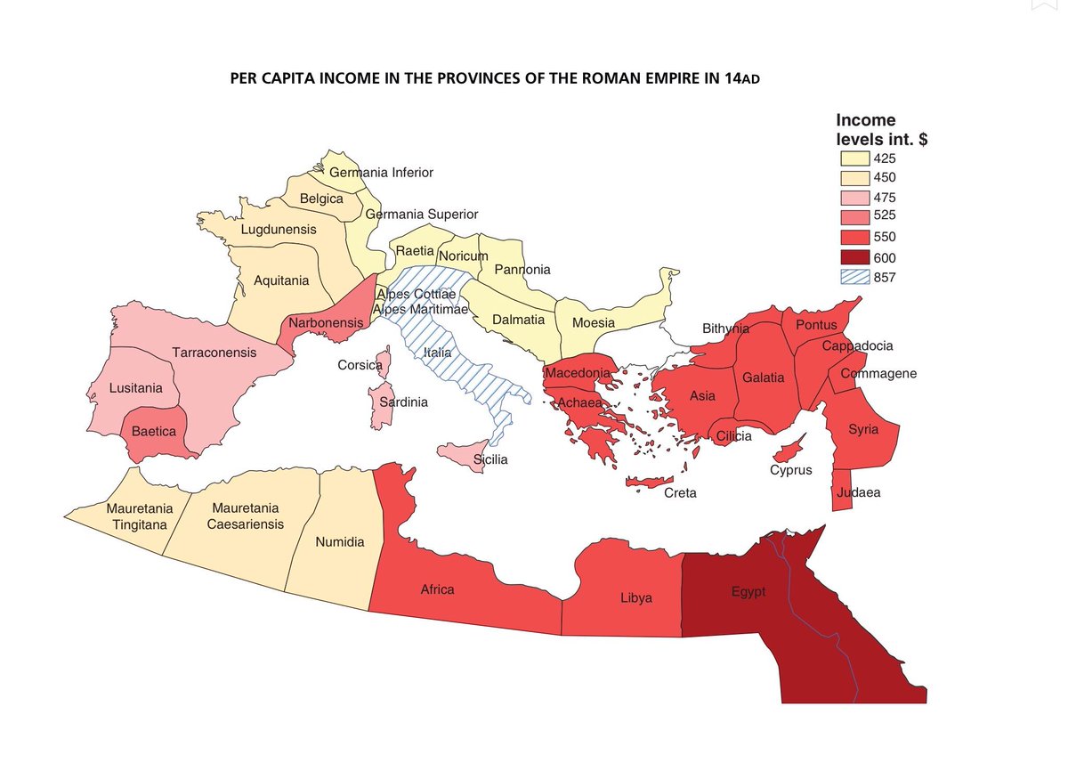 Per Capita Income in the Provinces of the Roman Empire, c.14AD ...