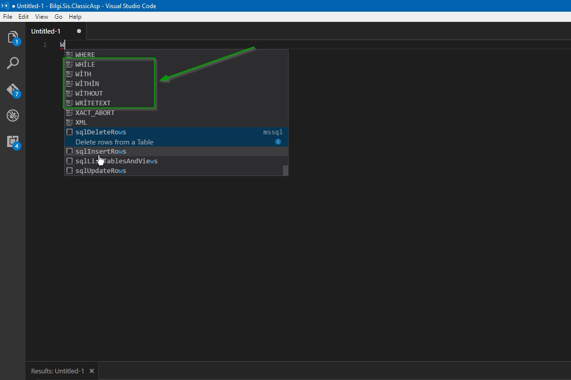 Suggestions keyword upper case I problem in Turkish · Issue #362 · microsoft/vscode-mssql · GitHub