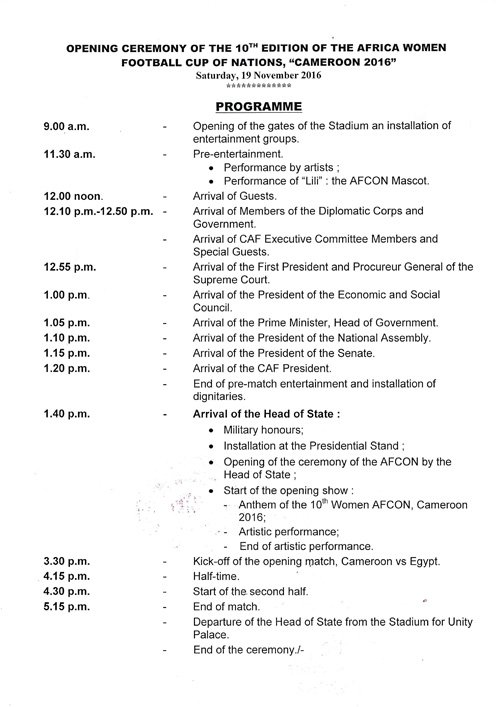 Unveiling Ceremony Programme