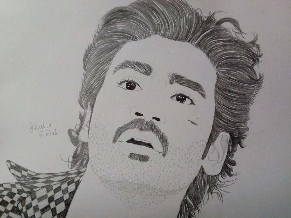 Dhanush Pencil Sketch