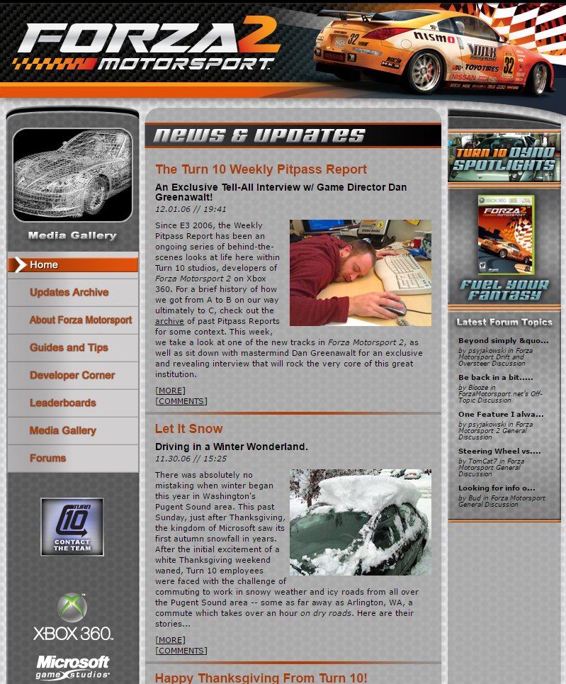 What the Forza website looked like 10 years ago.. : r/forza