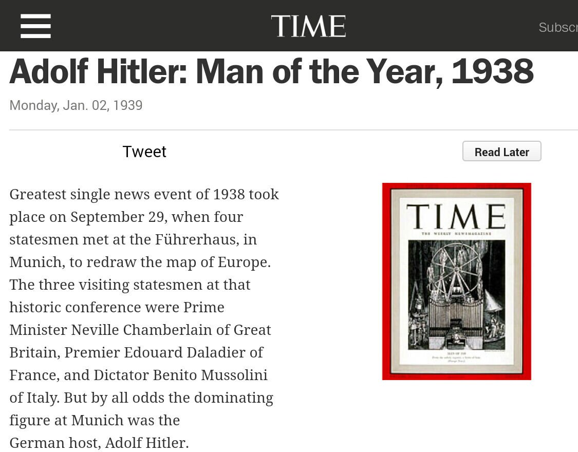 Times Magazine Person Of The Year 1938