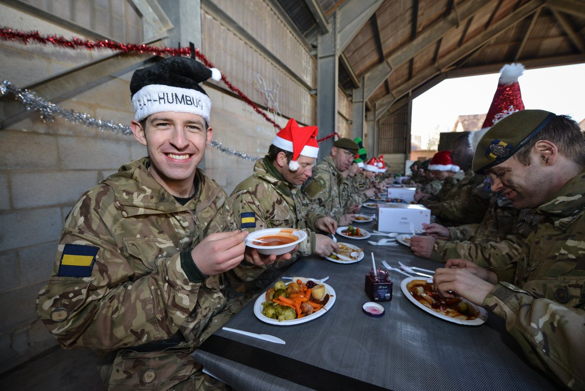 Reservists of 3PWRR enjoy a festive post-exercise Christmas feast ...