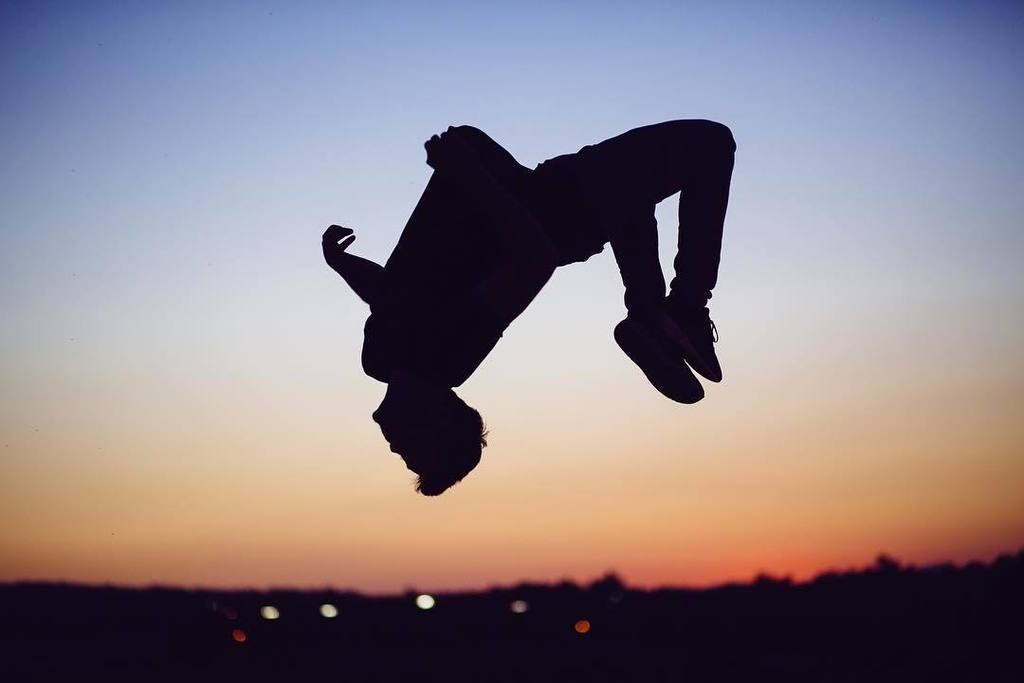Parkour Backflip Silhouette