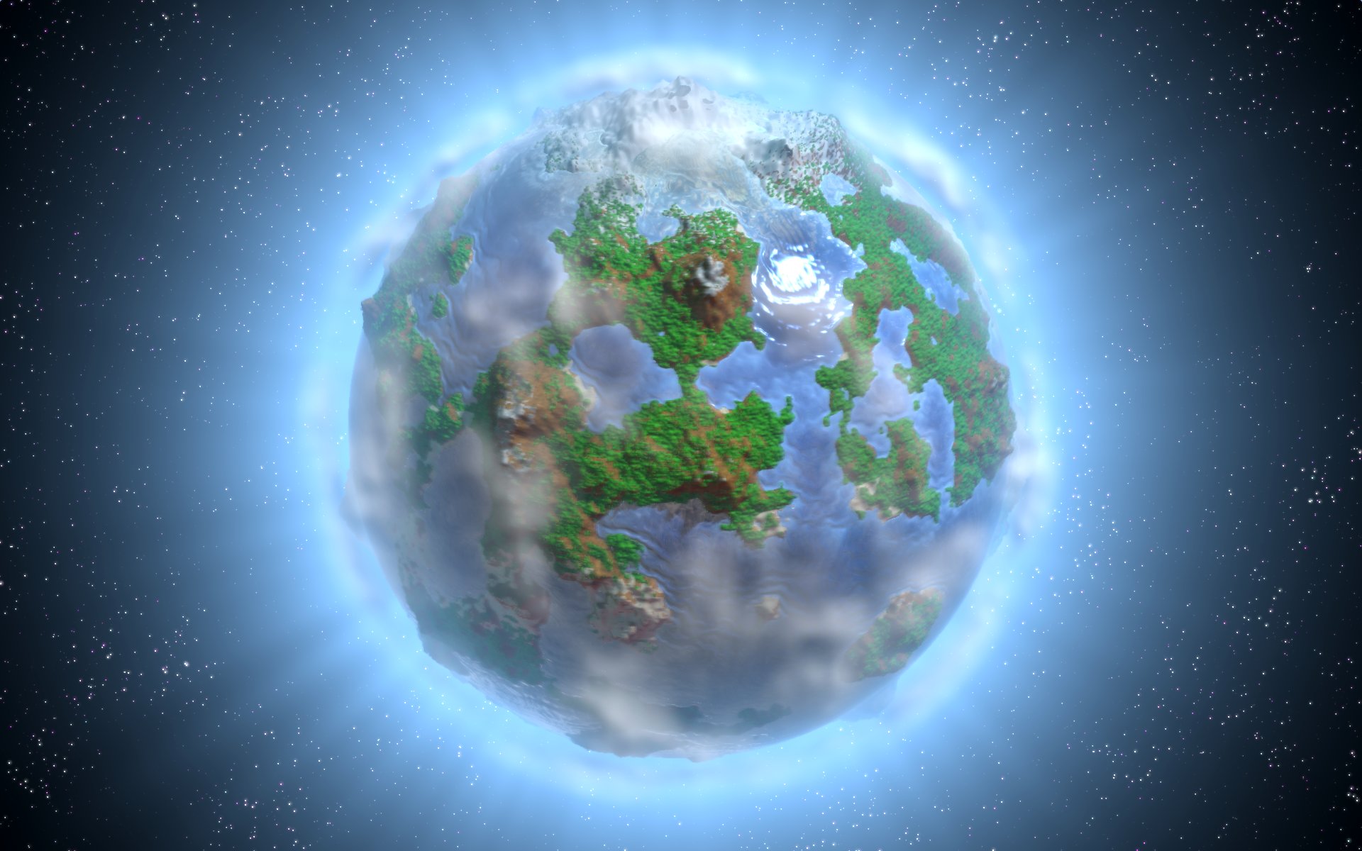 Minecraft Planet Wallpaper
