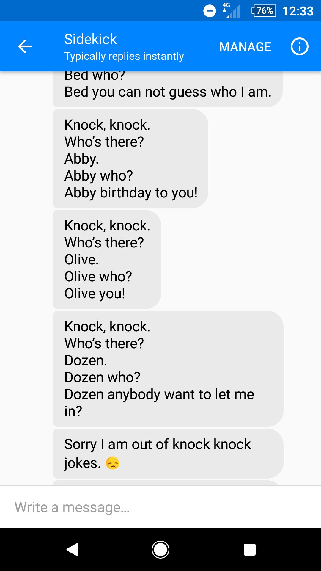 Knock Knock Jokes Text Messages