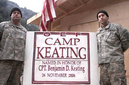 Combat Outpost Keating in Nuristan Province, Afghanistan, was named for ...