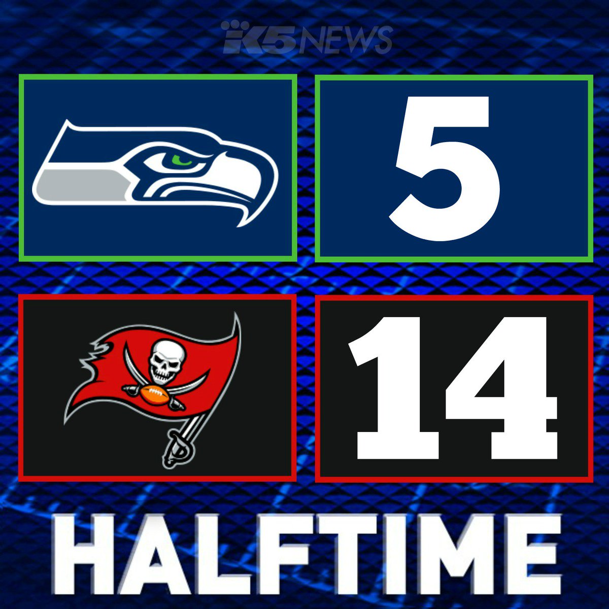 Halftime in Florida.... let's remember the Seahawks are a strong 2nd ...