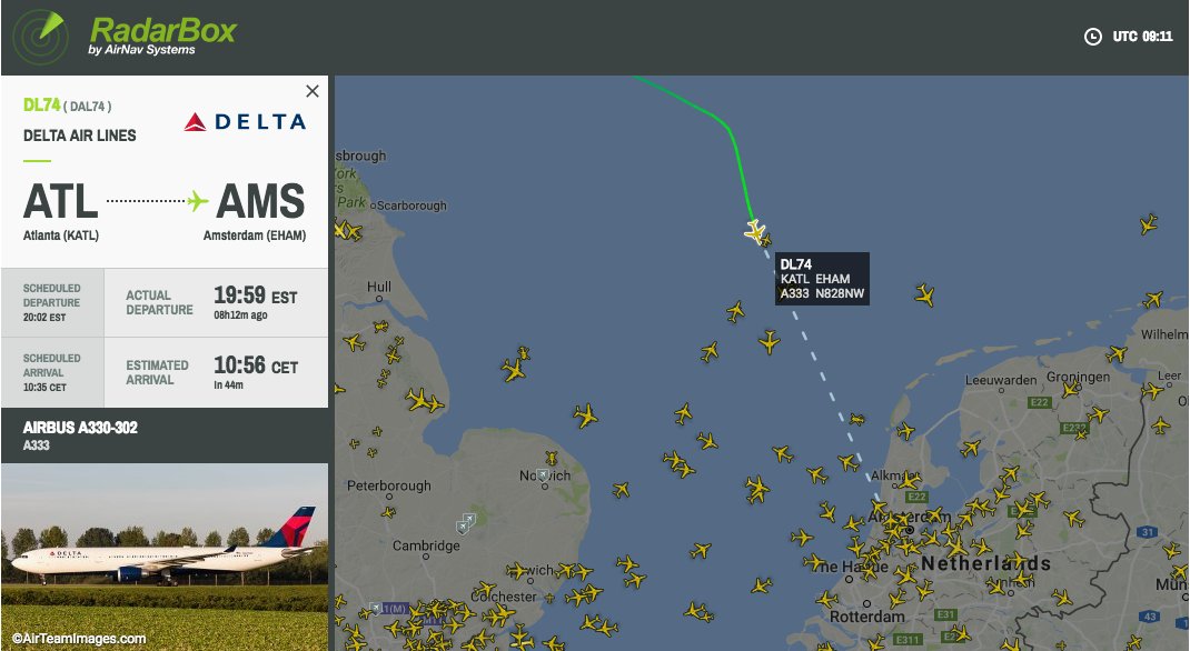 BREAKING Delta DL74 starts approach to Amsterdam after declaring an ...