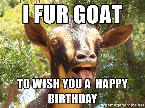 Goat Bday Memes 1) Birthday AI Generated Card Billy Goat, Mowing,