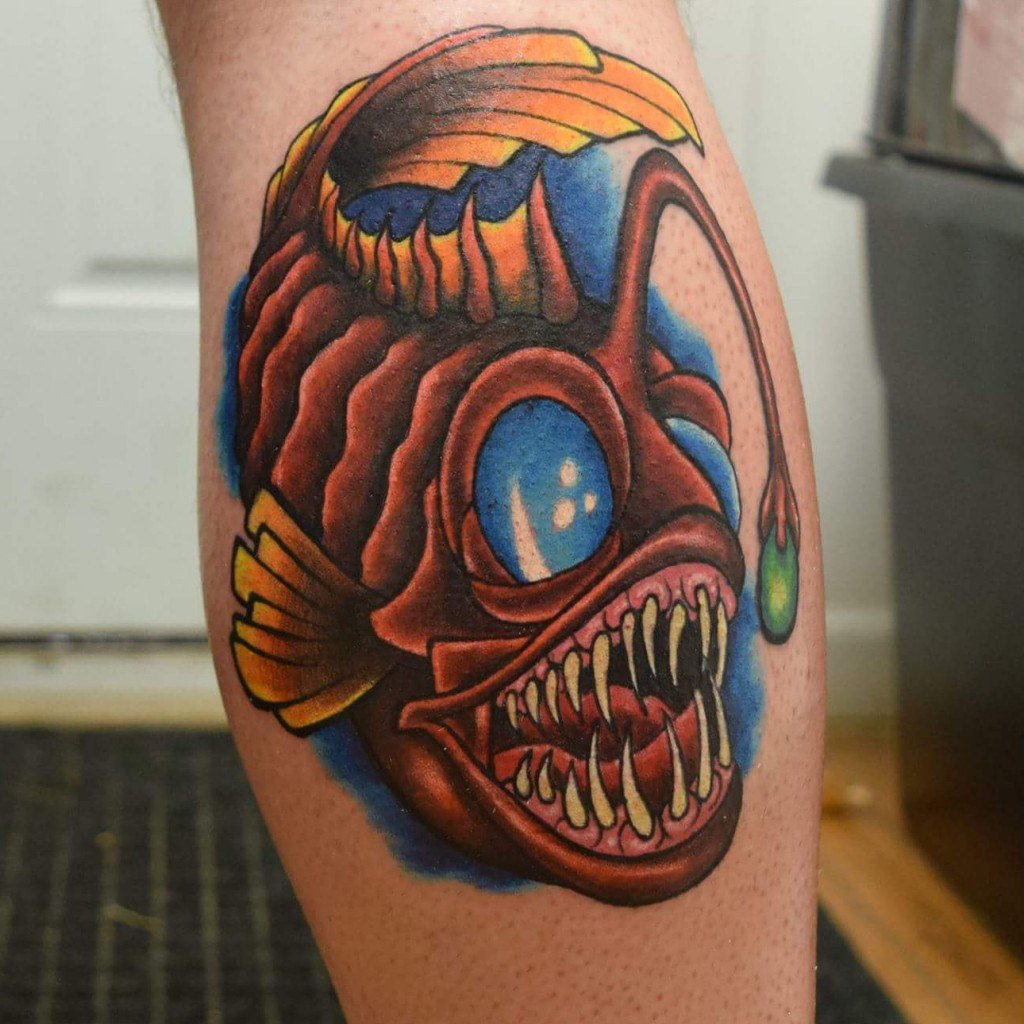 Traditional Angler Fish Tattoo