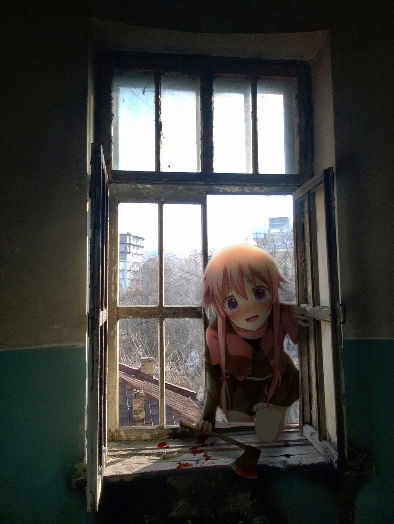 Sad Anime Girl Looking Out The Window