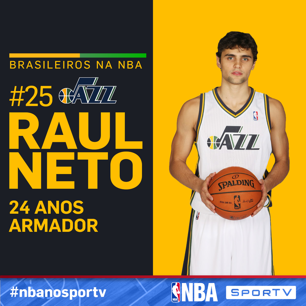 O armador Raul Neto representa o Brasil na NBA, fazendo parte do Utah ...