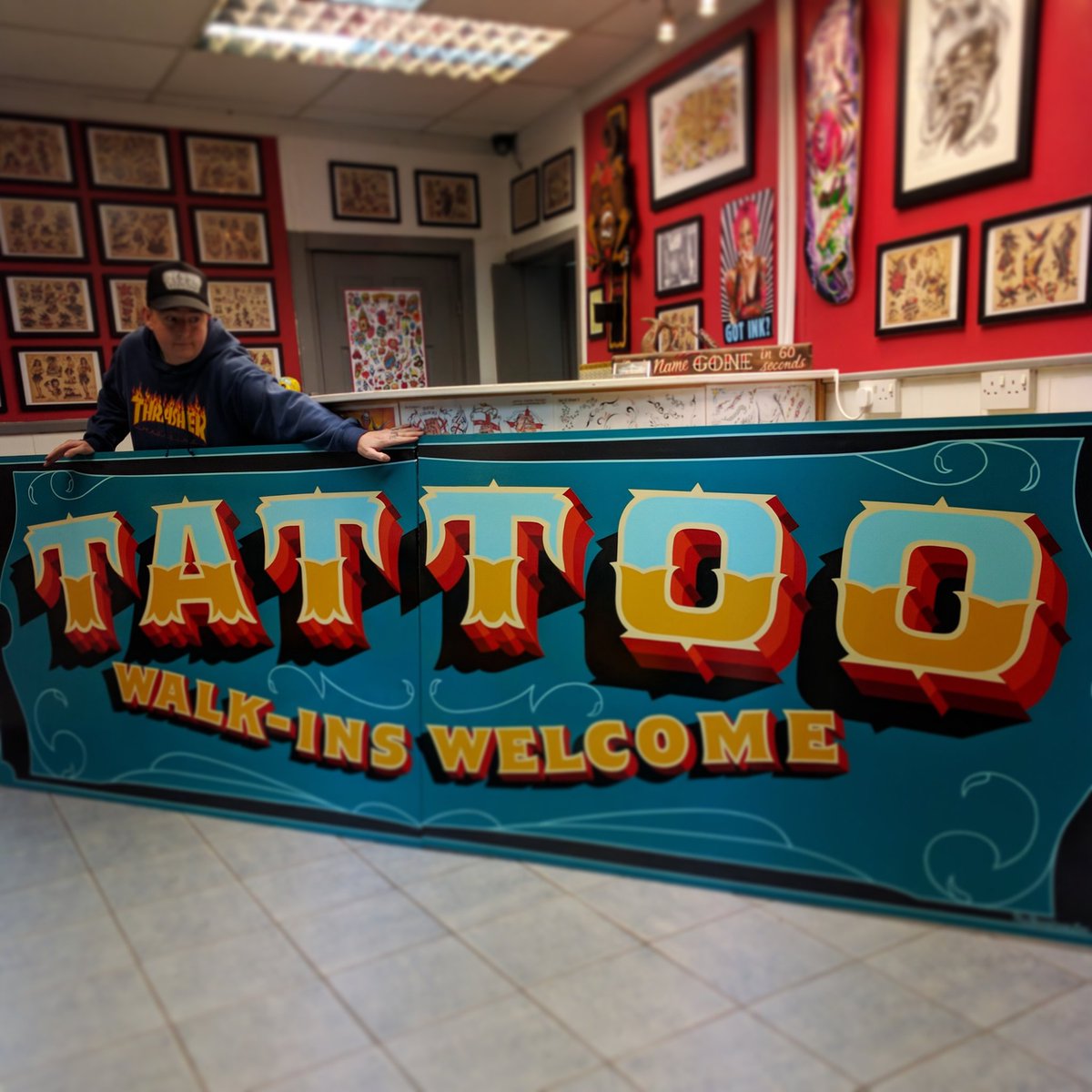 Hand Painted Tattoo Shop Signs