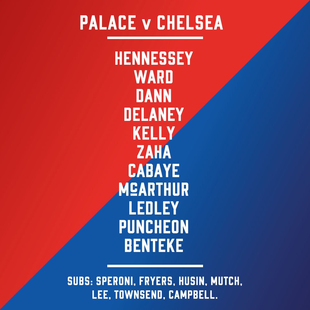 [EPL] 17R C.팰리스 v 첼시, 선발 라인업 : 클리앙