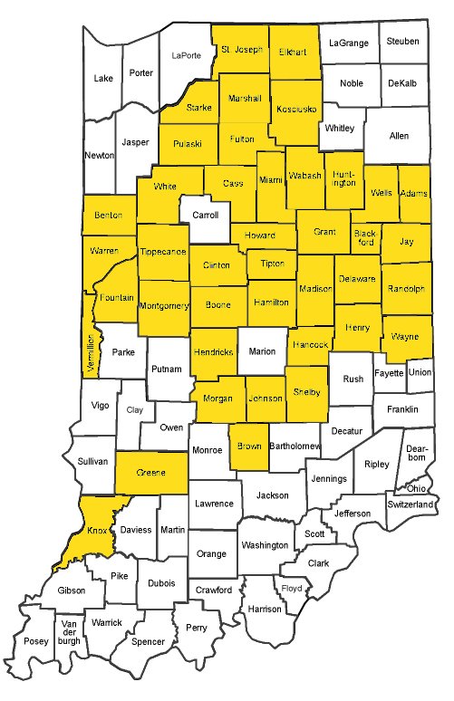 Show Indiana On Us Map - Map
