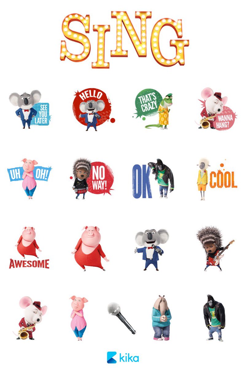 I just downloaded Kika keyboard to use the new sing sticker pack ...
