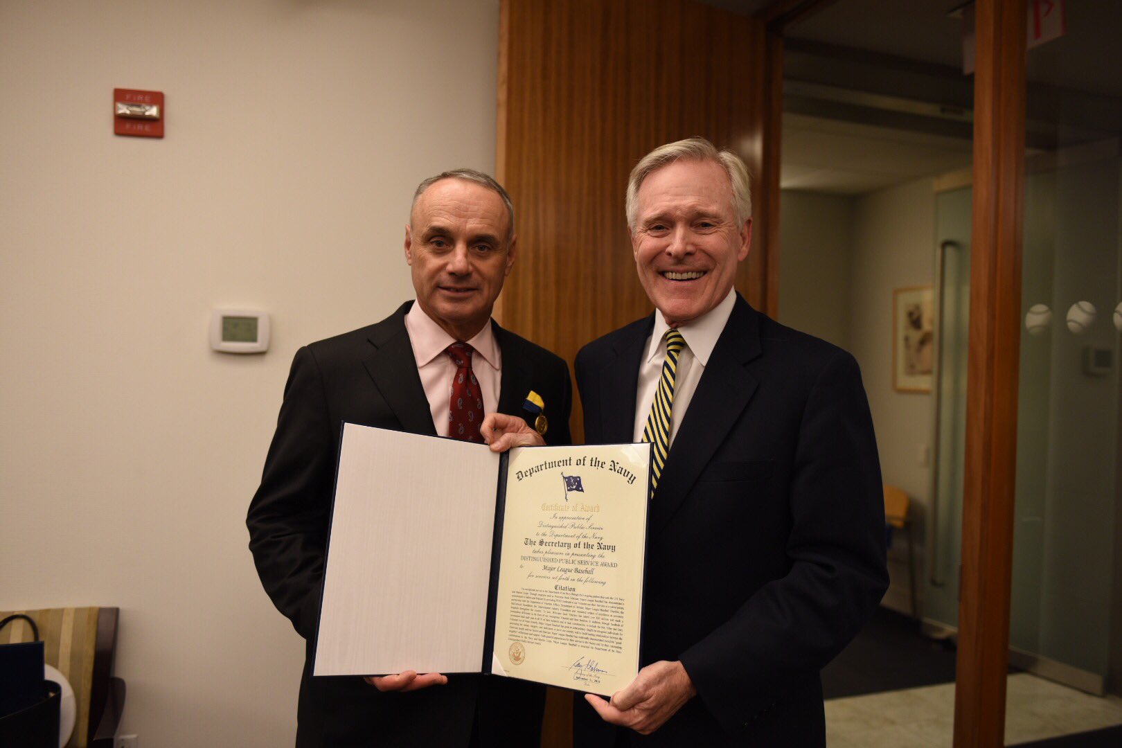 Secretary of the Navy Carlos Del Toro on Twitter: "#SECNAV presents @MLB commissioner with ...