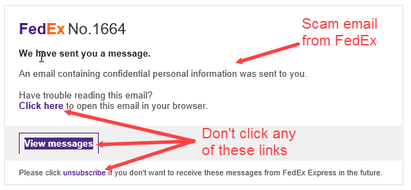 FAKE FedEx MESSAGE REMINDER E-MAIL | London's East End Guard Dog