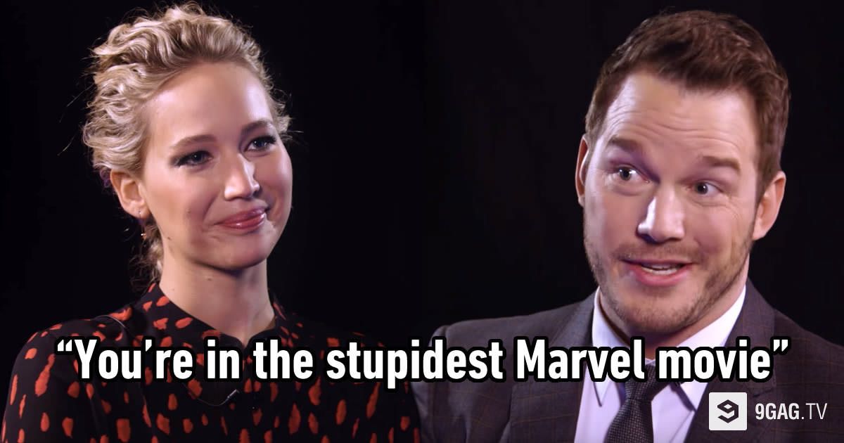 9gag Tv On Twitter Jennifer Lawrence And Chris Pratt Insult Each