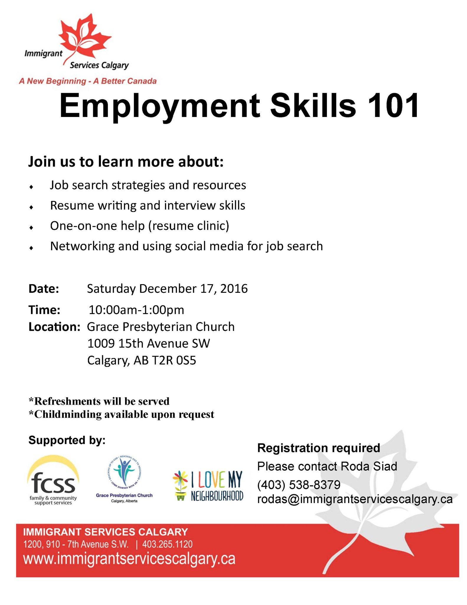 Employment Skills 101 from Immigrant Services Calgary