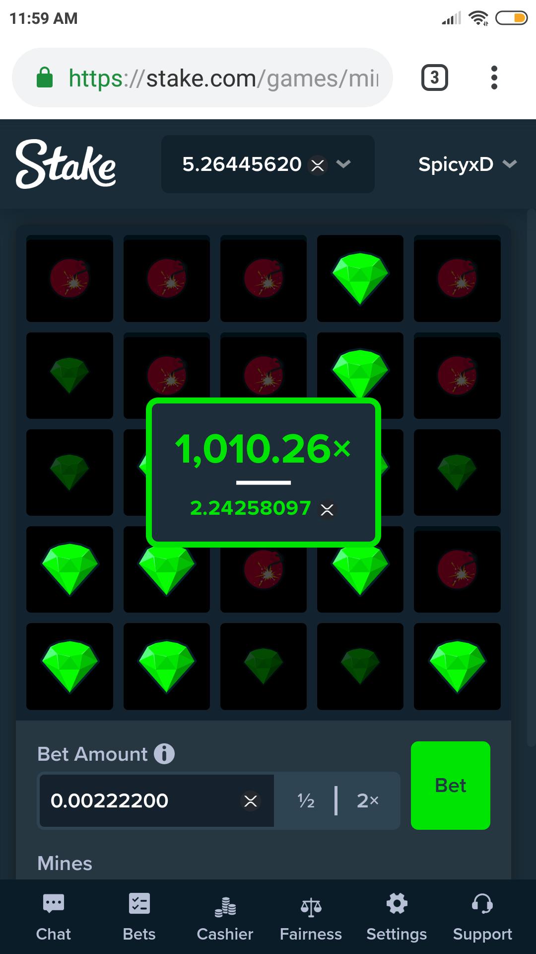 Qween on Twitter: "@Stake Mines is my favorite game right now because u can catch upto 5 million ...