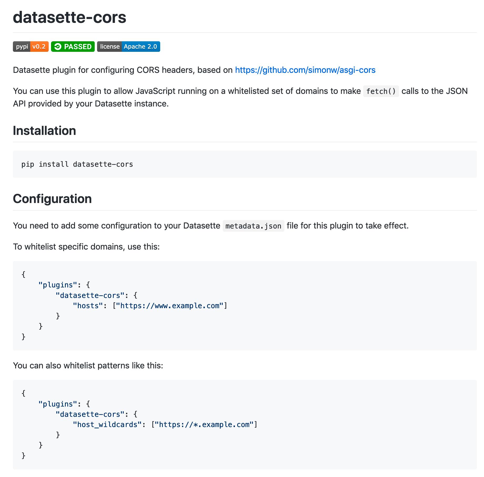 Simon Willison on Twitter: "The really fun one though is datasette-auth-github - the first of ...