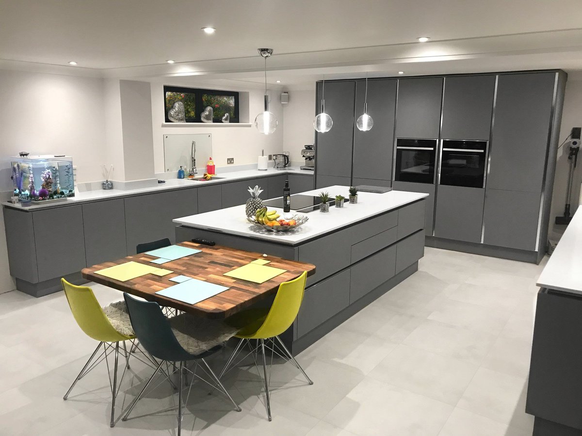 Wren Kitchens Bedrooms on X This stylish Milano Ultra kitchen in Dove Satin gives off the ultimate modern look We love the large tower units at the back Also