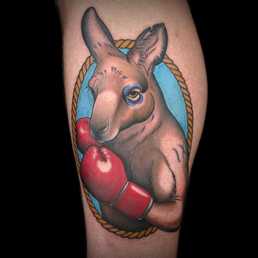 Kangaroo Boxing Tattoo