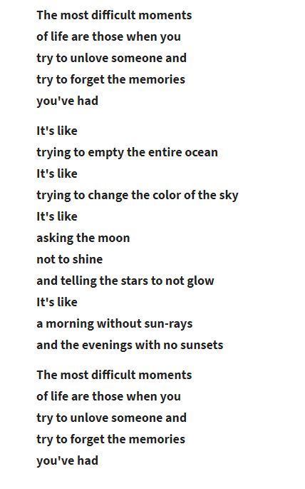 Difficult Times Poems