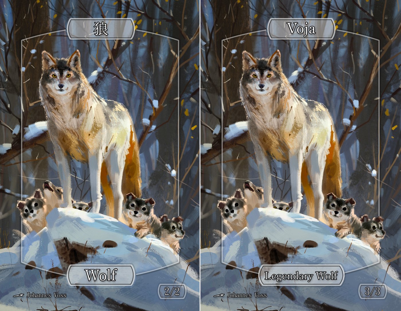 Johannes Voss on Twitter: "Here's a double sided Wolf token - one side ...