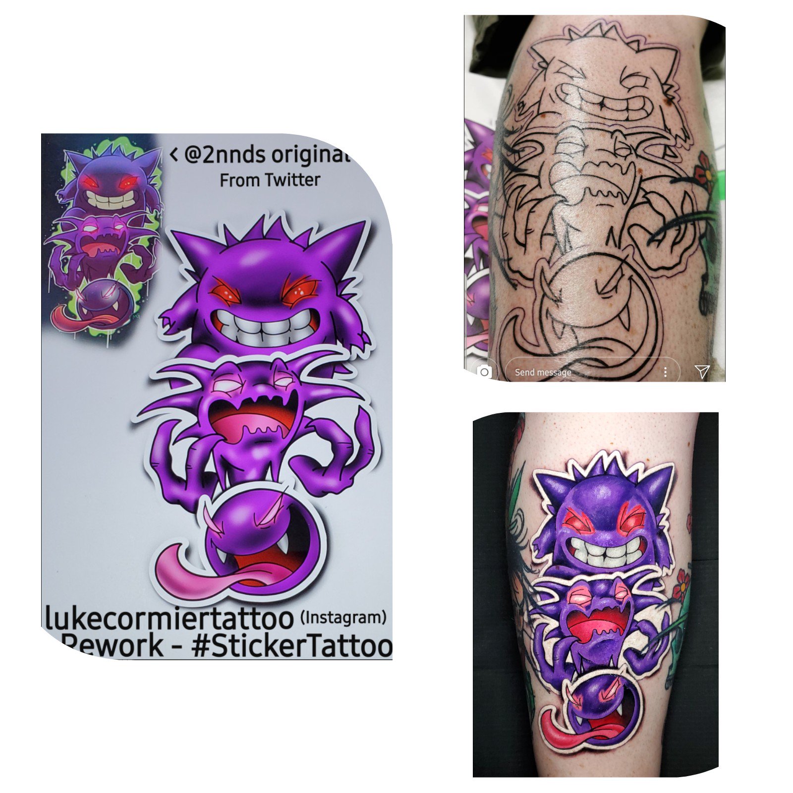 Gastly Haunter And Gengar Tattoo