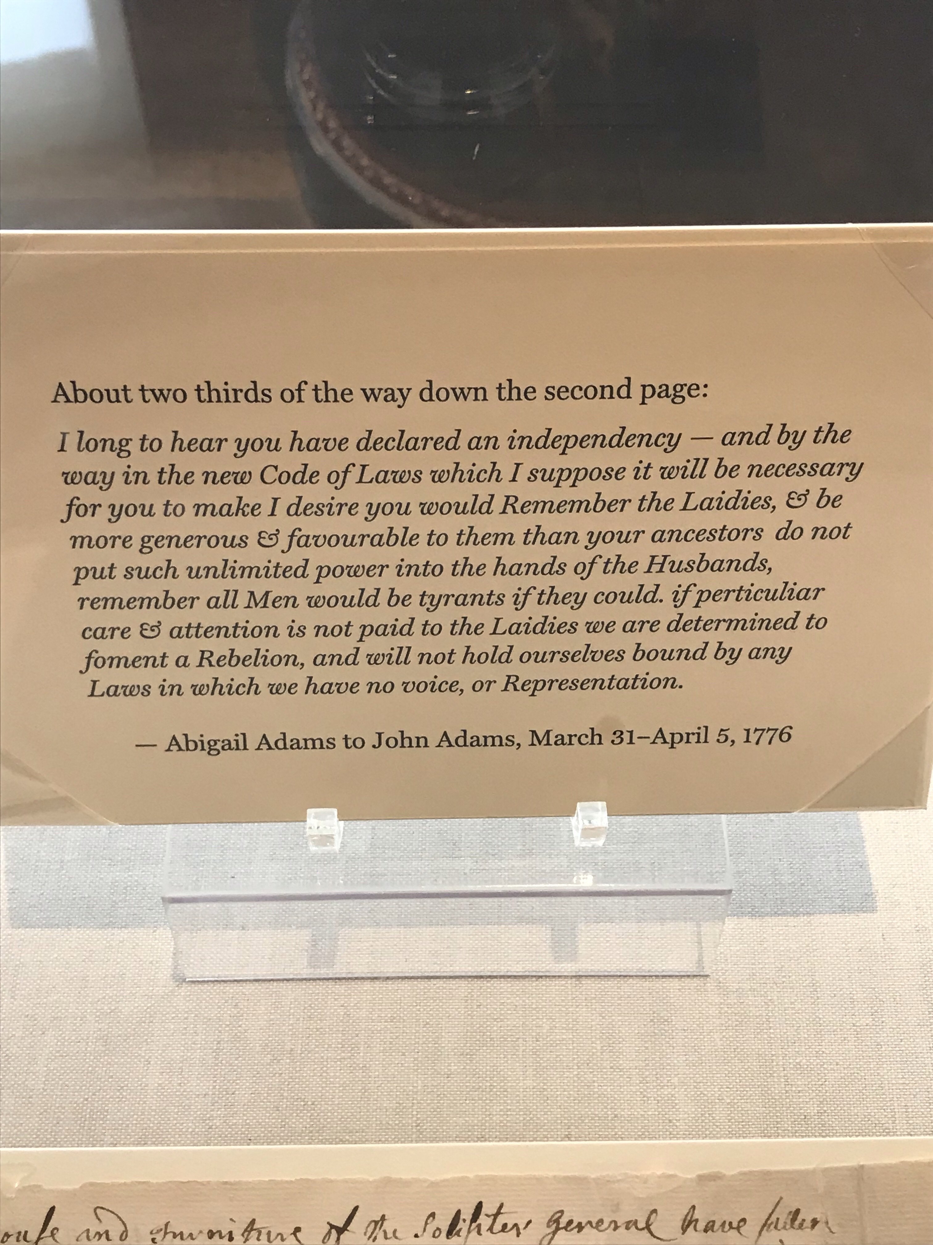 Abigail Adams Letter To John Adams March 31 1776