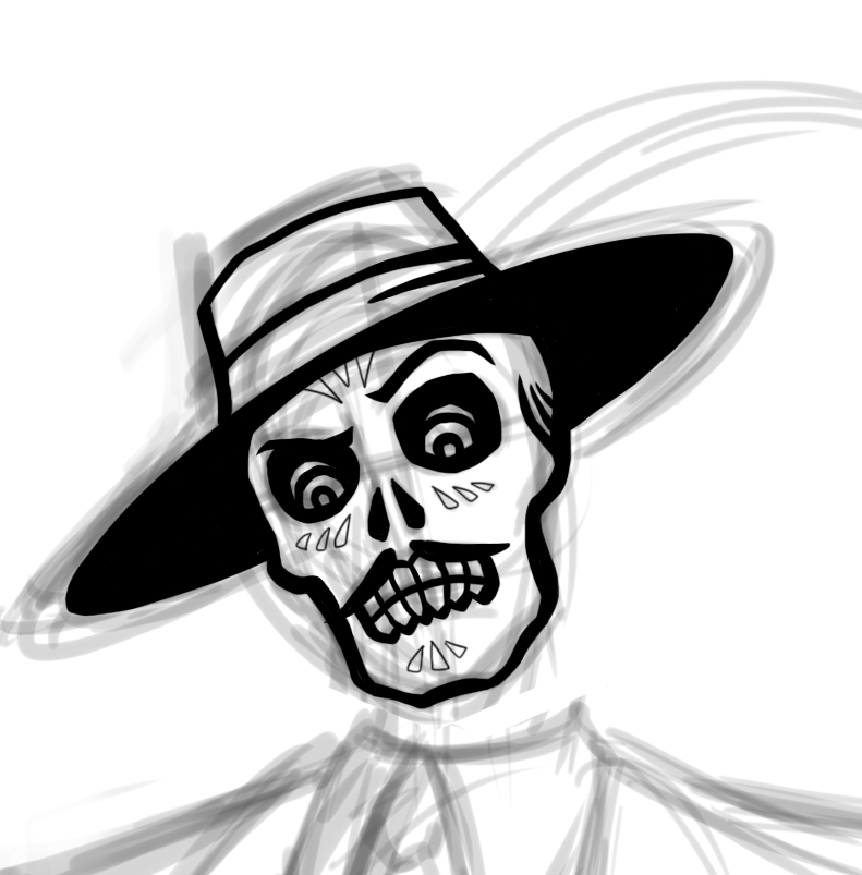 Pachuco Skull Drawing