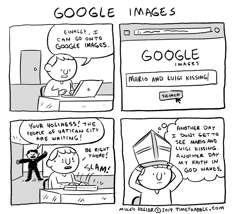 「i drew a comic about Google Images 」Mikey Hellerの漫画