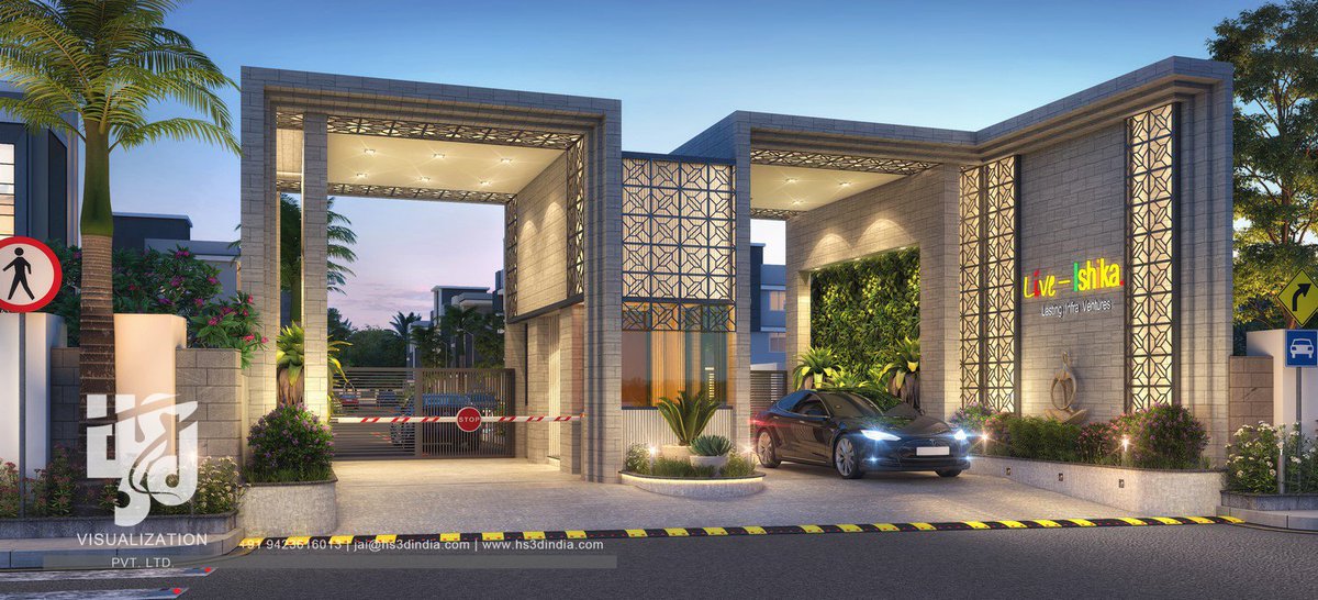 Modern Entrance Gate Design For Township