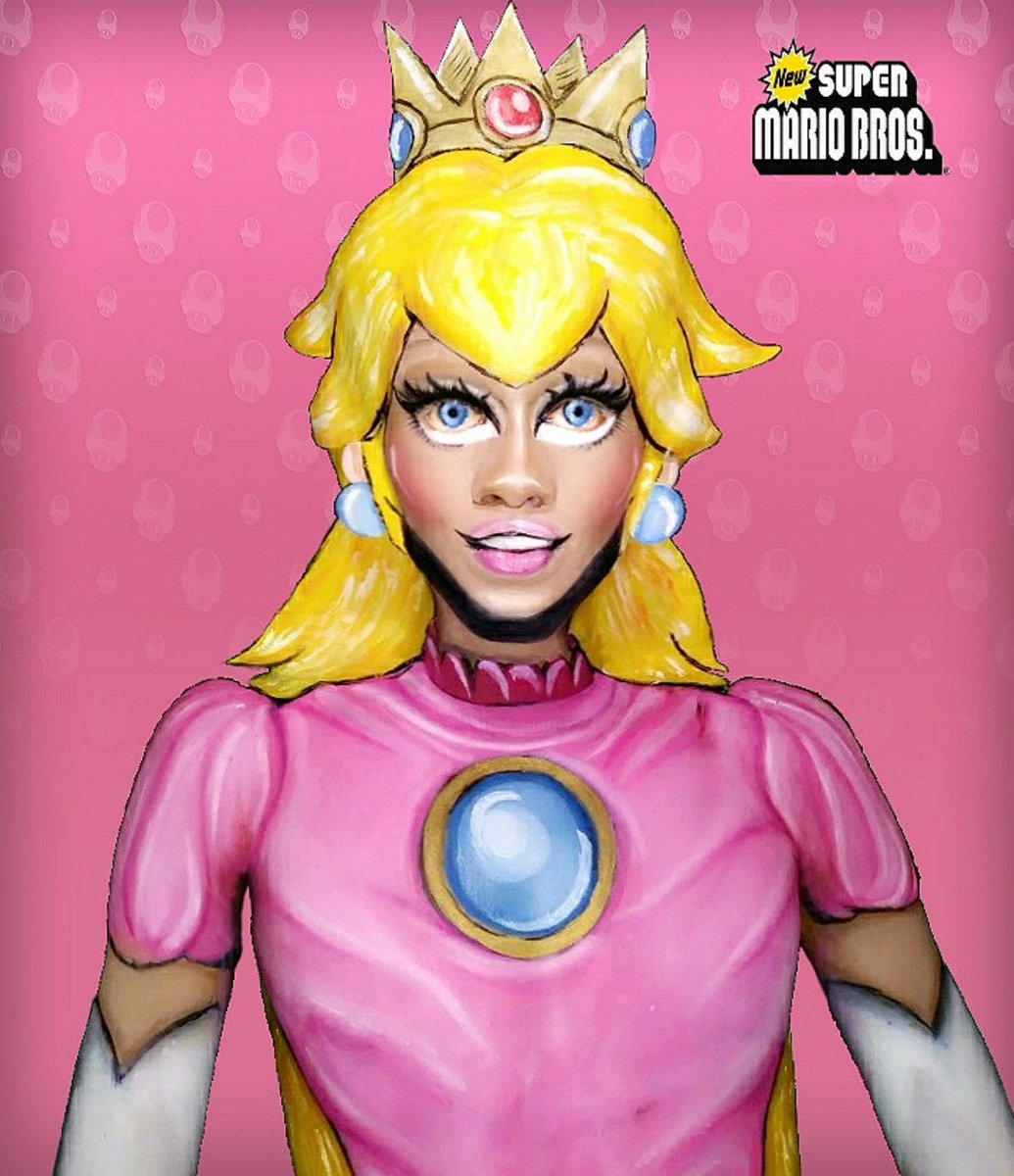 Princess Peach Face Paint