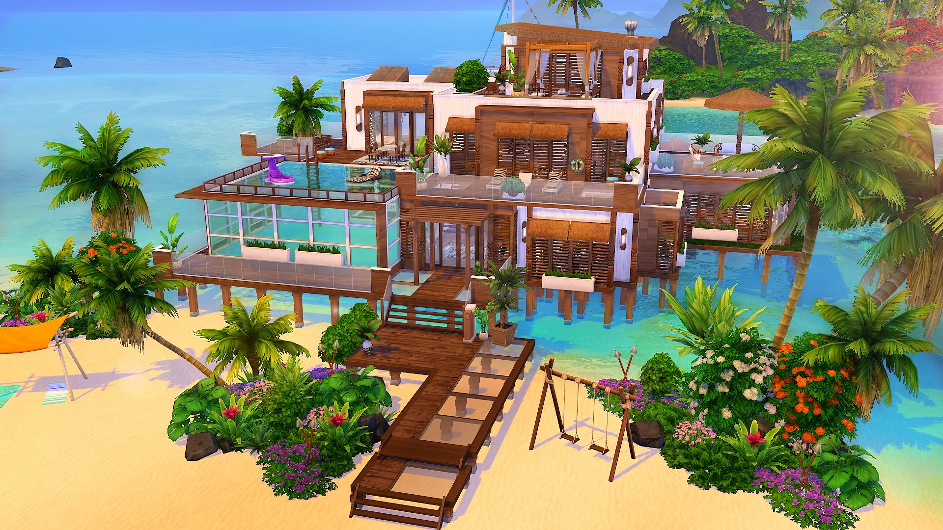 Modern Beach House Sims 4 I Tried Building A Modern Beach House In The