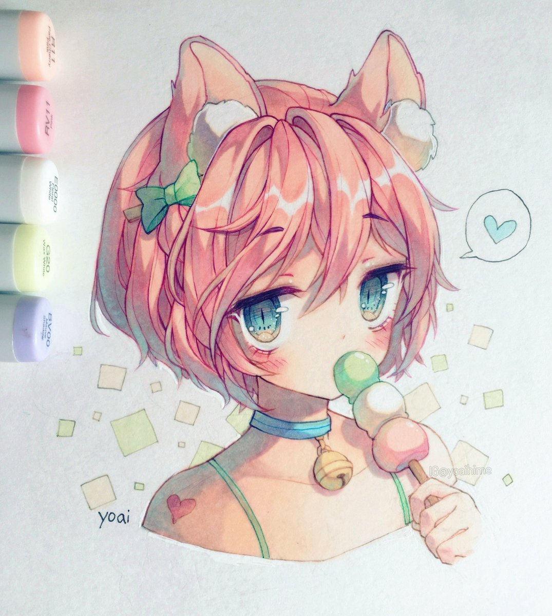 「heehee it's been a while since I drew a 」|yoai 💤のイラスト