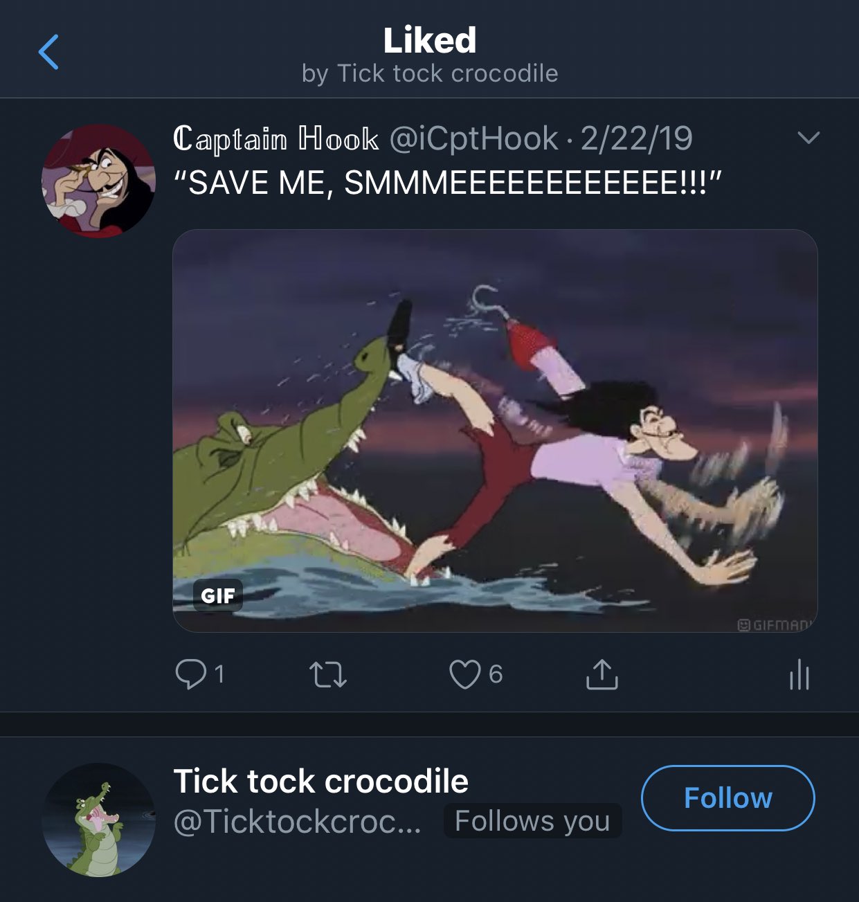 Captain Hook Crocodile Clock