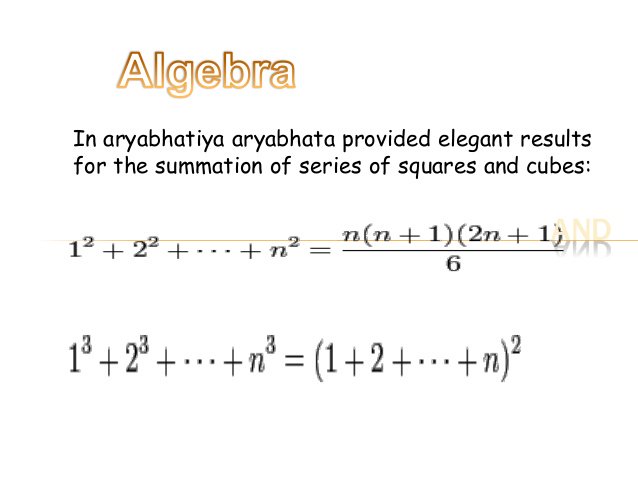 Aryabhatta Algebra