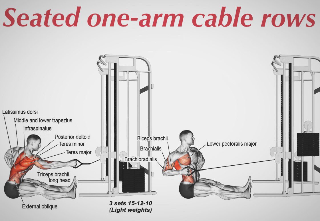 One Arm Cable Rows