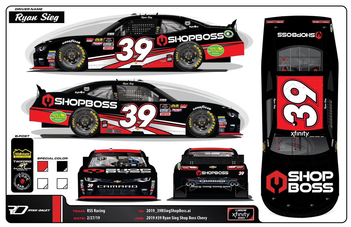 Ryan Sieg's Shop Boss Pro livery (will be used at Bristol) : r/NASCAR