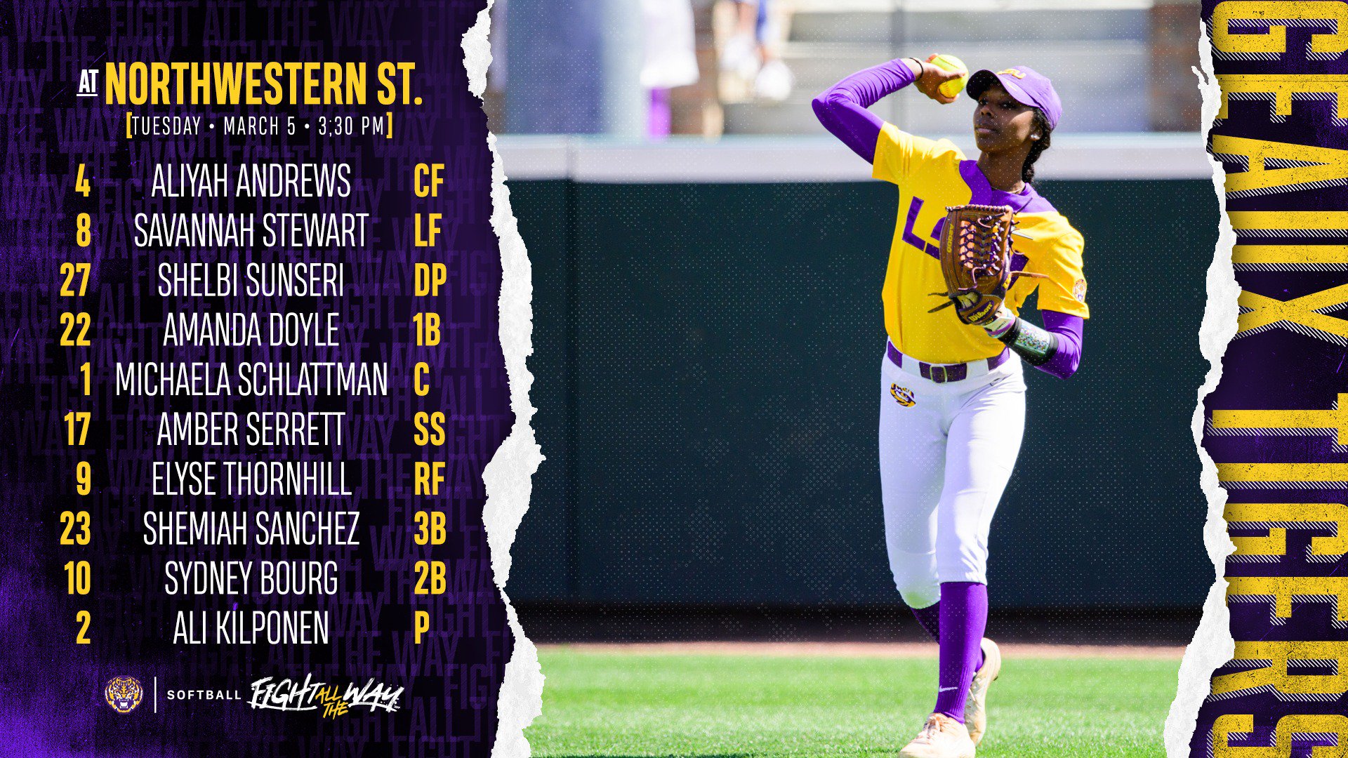 Softball: #10 LSU 10 @ Northwestern State 3 Final TIGERS WIN!! | Tiger Rant